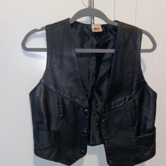 Jackets & Coats | Black Leather Vest Only Used Once In Excellente ...